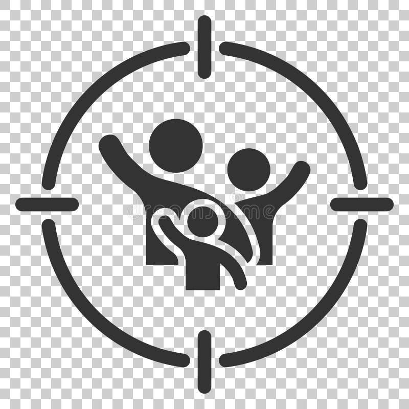 Target Audience Icon in Flat Style. Focus on People Vector Illus Stock ...