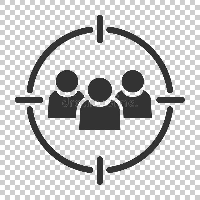 Target Audience Icon in Flat Style. Focus on People Vector Illus Stock ...