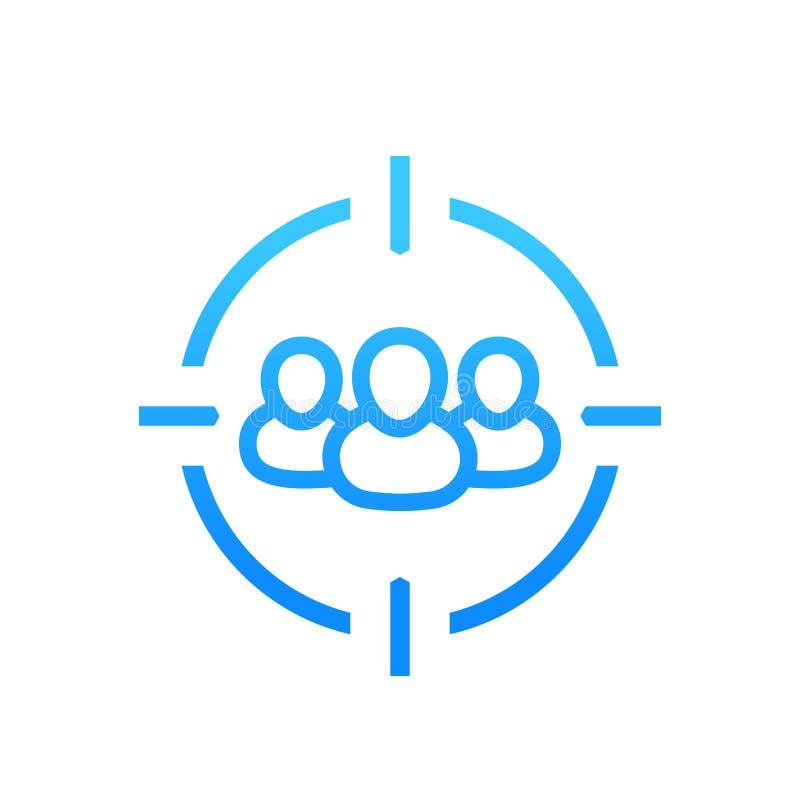 Target Audience Icon on White Stock Vector - Illustration of contour ...