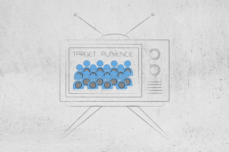 Target Audience Inside of Television Screen Stock Illustration ...