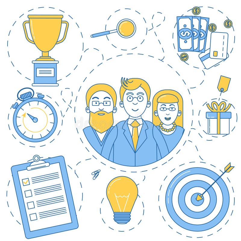 Target Audience Line Design Stock Vector - Illustration of icon, market ...