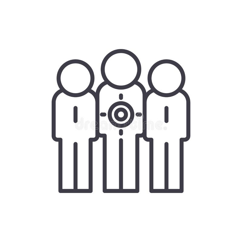 Target Audience Line Icon Concept. Target Audience Vector Linear ...