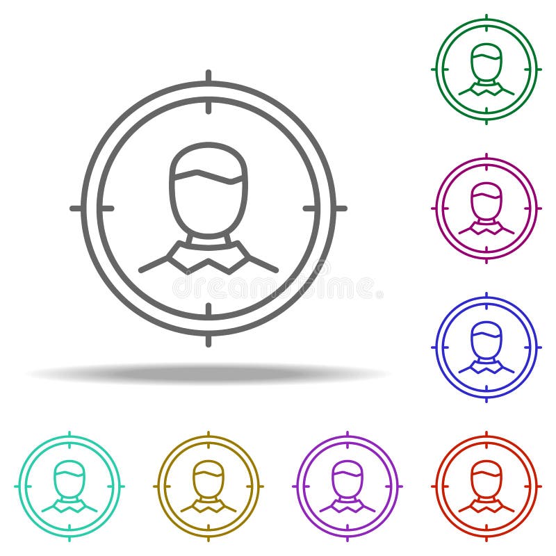 Target Audience Line Icon. Elements of SEO & WEB OPTIMIZATION in Multi ...