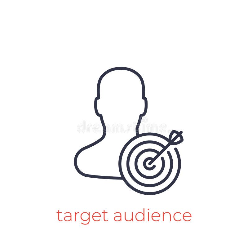 Target Audience Linear Icon on White Stock Vector - Illustration of ...
