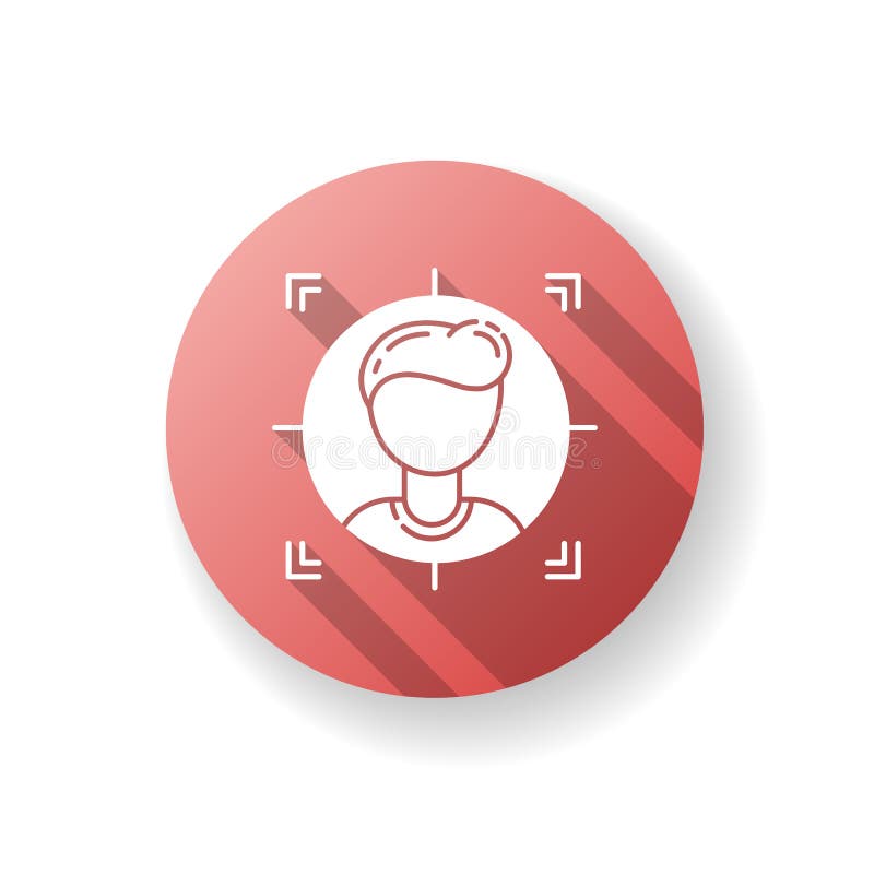 Target Audience Red Flat Design Long Shadow Glyph Icon Stock Vector