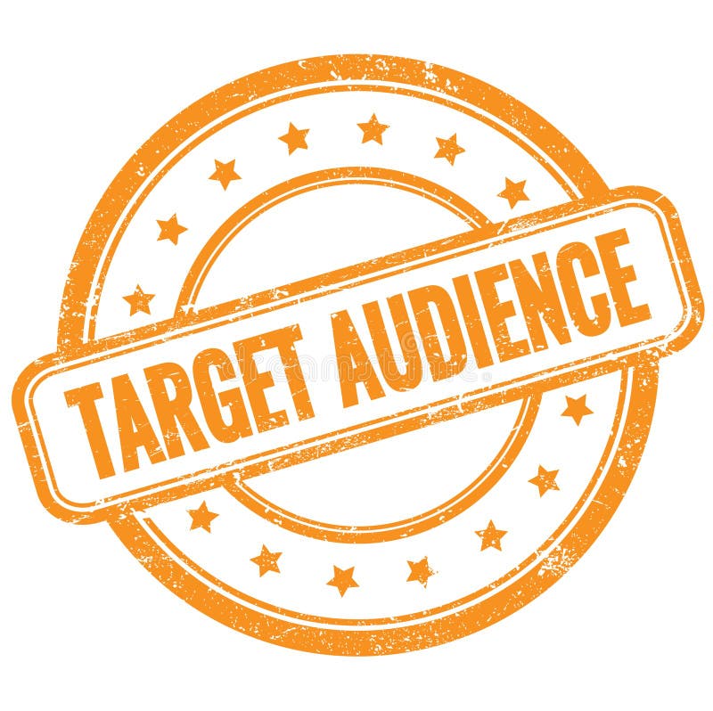 TARGET AUDIENCE Text on Red Round Grungy Stamp Stock Illustration ...