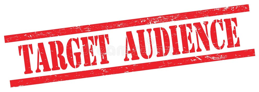 TARGET AUDIENCE Text on Red Grungy Rectangle Stamp Stock Illustration ...