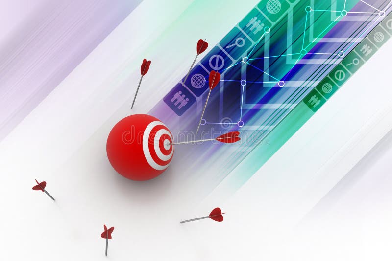 Target Ball Hit Arrows with Currency Note Stock Illustration ...