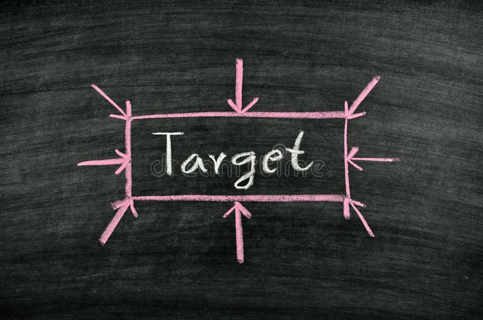 Target on blackboard stock image. Image of advice, goal - 29401805