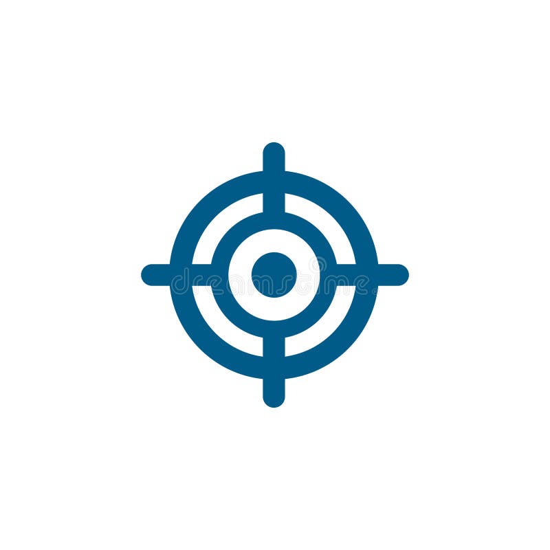 Target Blue Icon on White Background. Blue Flat Style Vector ...