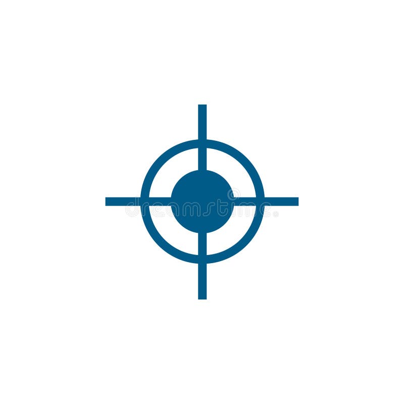 Target Blue Icon on White Background. Blue Flat Style Vector ...