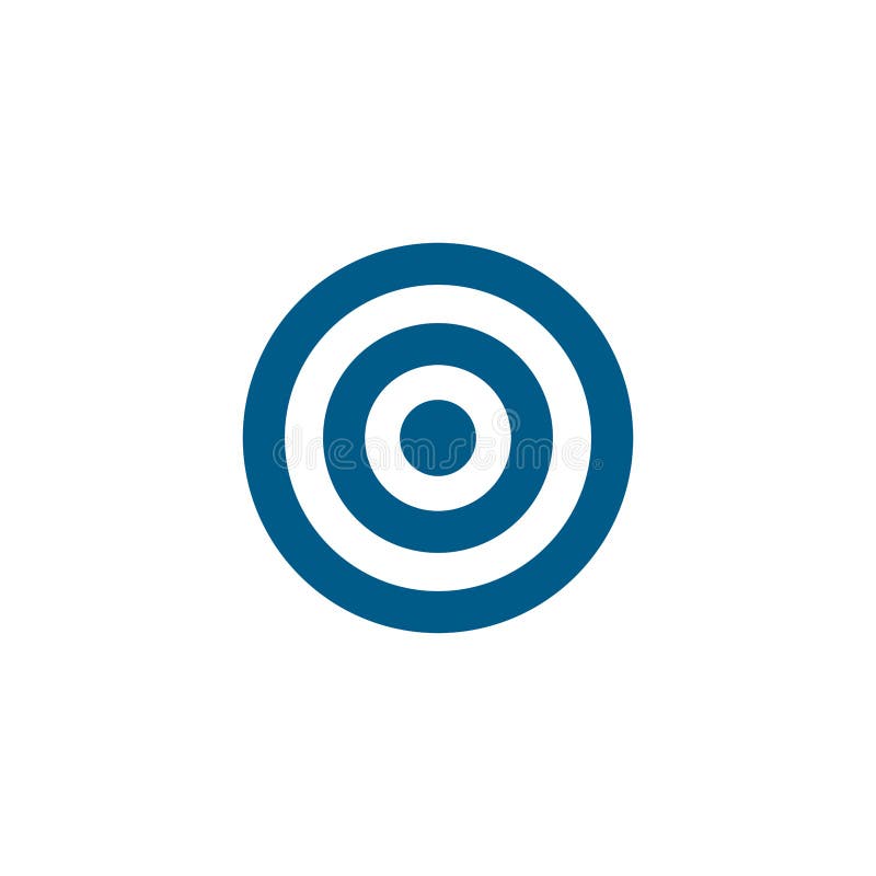 Target Blue Icon on White Background. Blue Flat Style Vector ...
