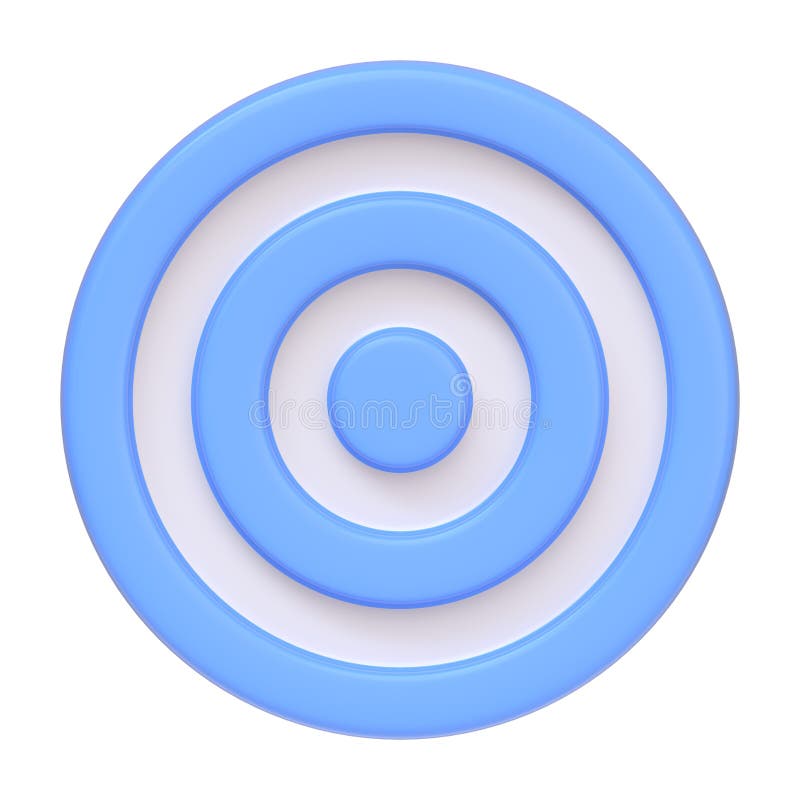 Target with Blue and White Concentric Circles Isolated on White ...
