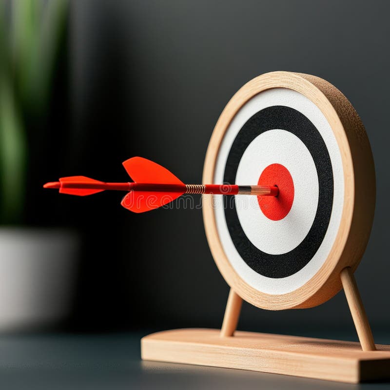 Target Board with Arrow on Black Background Stock Illustration ...