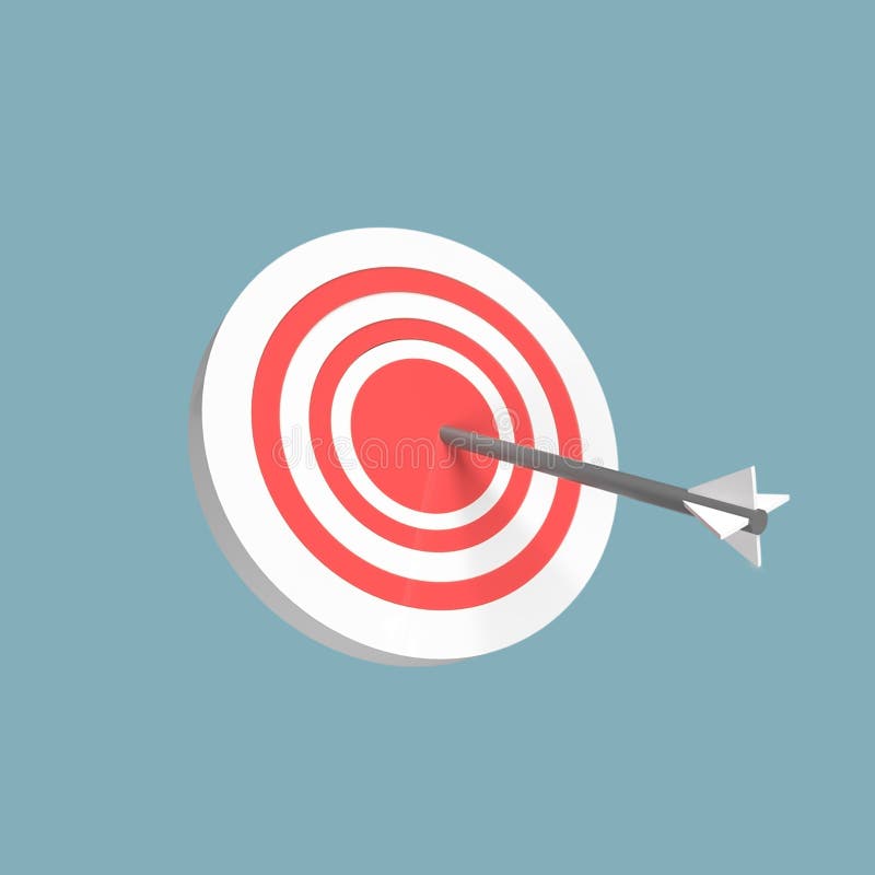 Target Board and Arrow Cartoon Style. 3d Render Illustration Stock ...