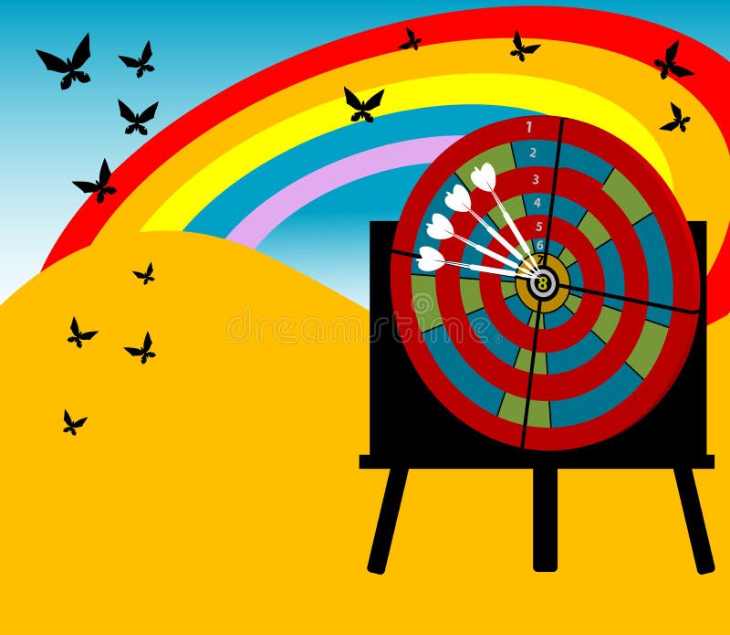 Rainbow target stock illustration. Illustration of blue - 13675790