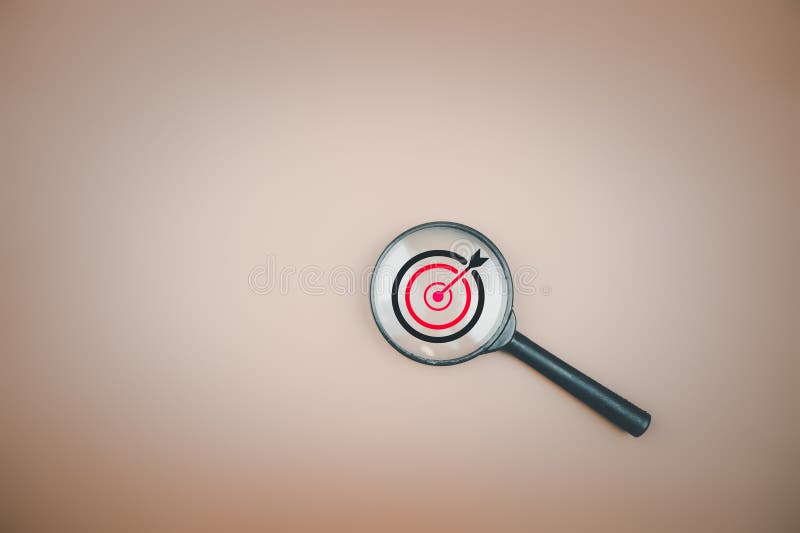 Target Board Inside Magnifier Glass for Focus Business Objective with ...