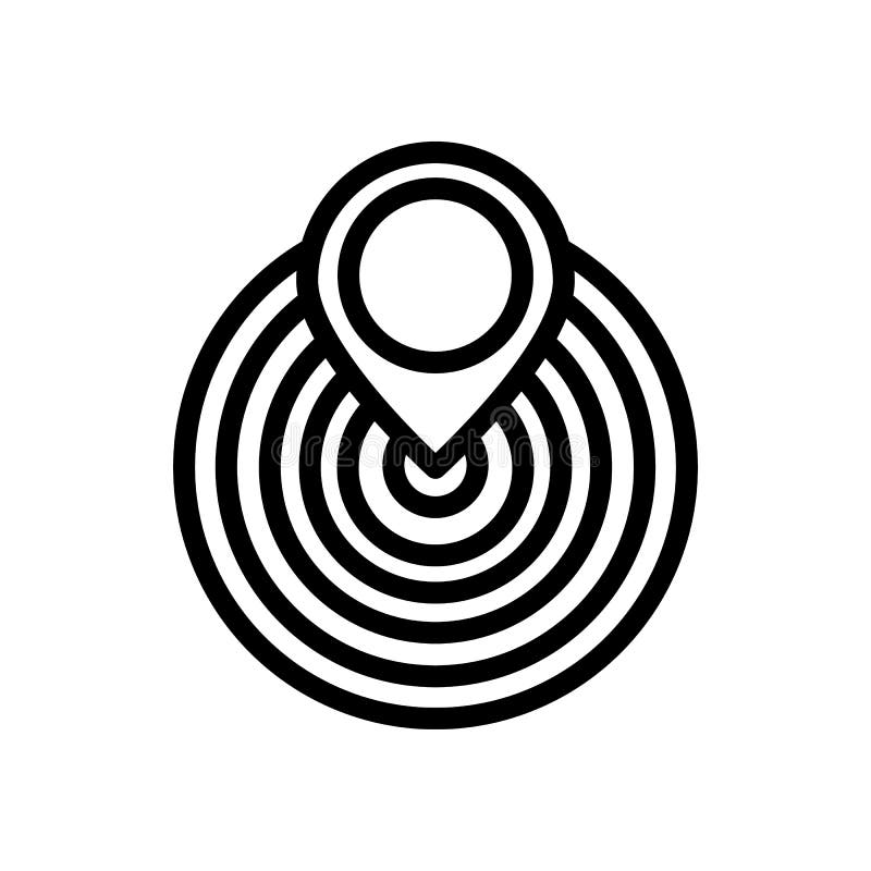 Target Board, Pin Map Symbol Line Icon, Vector Illustration Stock ...