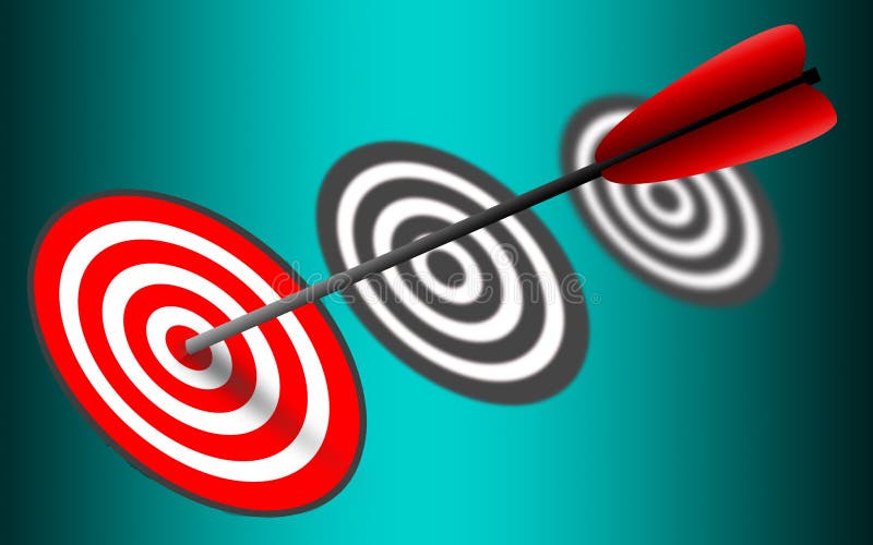 Target Board with Red Arrow Stock Illustration - Illustration of ...