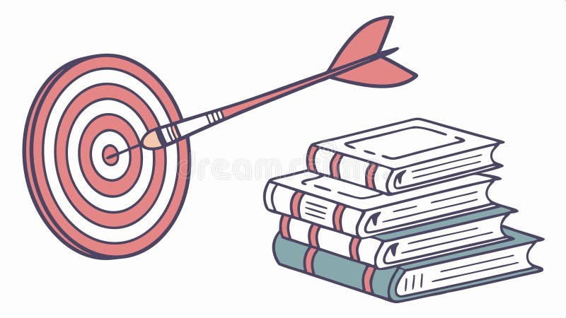 Target and Books Illustration, Aiming for Knowledge and Learning ...