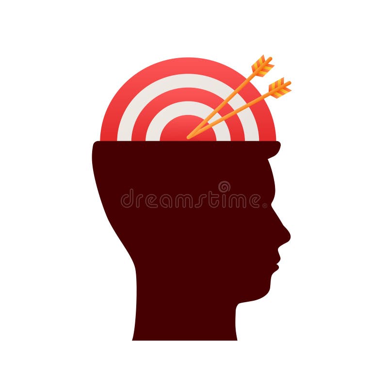 Target Brain Profile for Medical Design. Vector Illustration. Business ...
