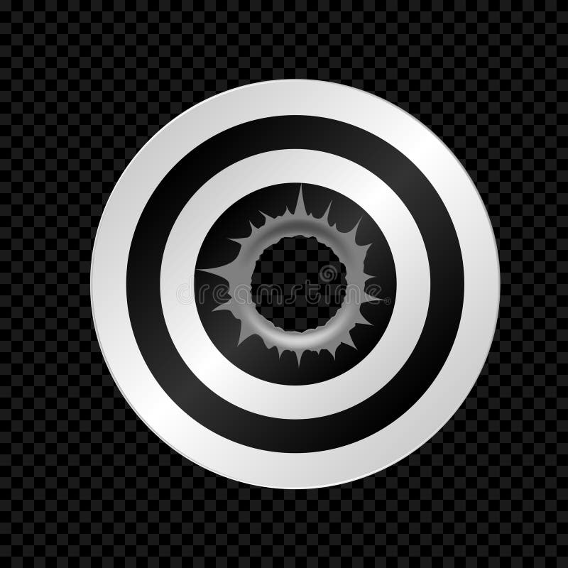 Target with bullet hole stock vector. Illustration of symbol - 106682626