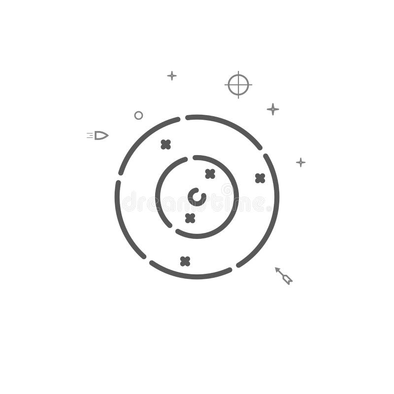 Target with Bullet Marks Simple Vector Line Icon. Symbol, Pictogram ...