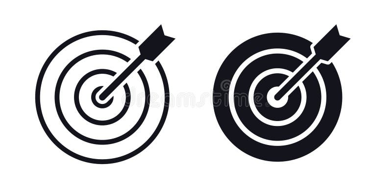 Target Bullseye with Arrow Icon Archery Symbol Stock Vector ...