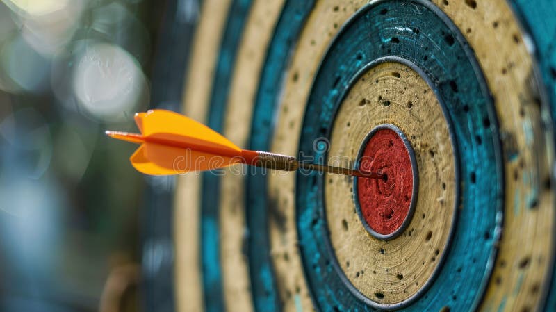 A Target with a Bullseye Hit by an Arrow, Symbolizing Achieving Stock ...