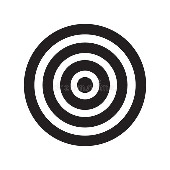 Target Bullseye Icon. Concentric Circle Pattern. Black and White Vector ...