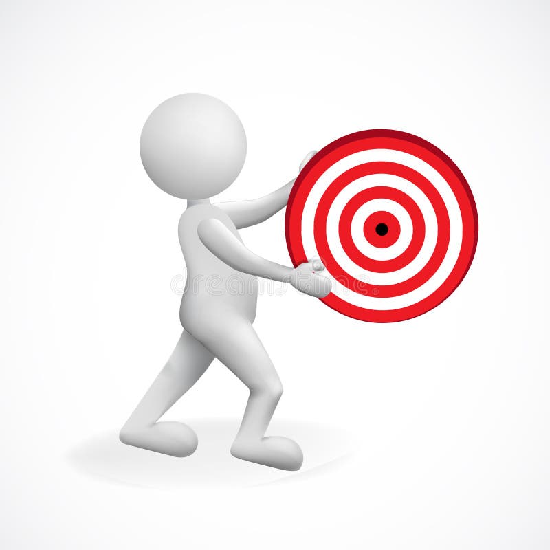 Target Business and 3d White Man Icon Logo Vector Stock Vector ...
