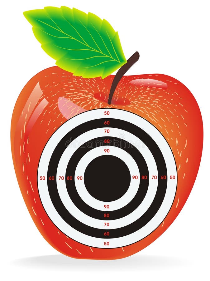 Target in the Center of the Apple Stock Illustration - Illustration of ...