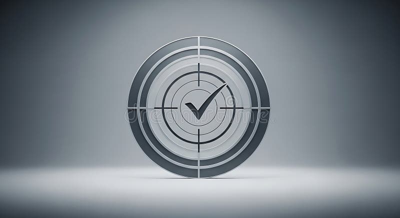 Target with Check Mark Symbol in the Center, Success and Achievement ...