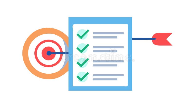 Target with Checked Tasks List Icon, Vector Design Generative AI Stock ...