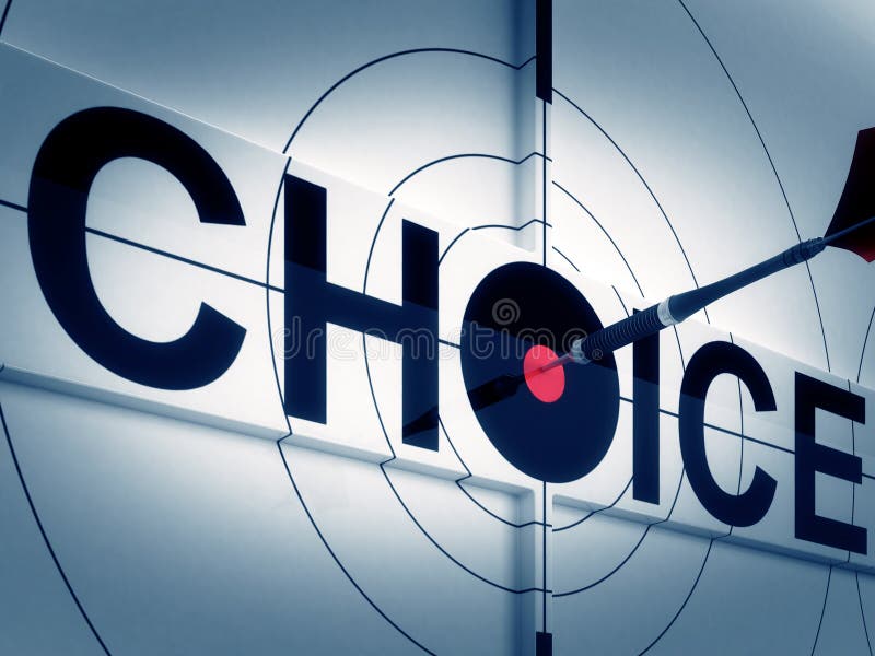 Target Choice Shows Two-way Path Decision Stock Illustration ...