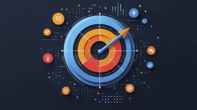 Target Circle with Strategic Visuals Stock Illustration - Illustration ...