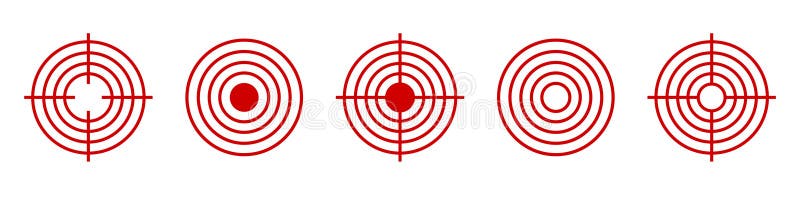 Target Circles Icons Set. Destination Goals, Business Success Concept ...