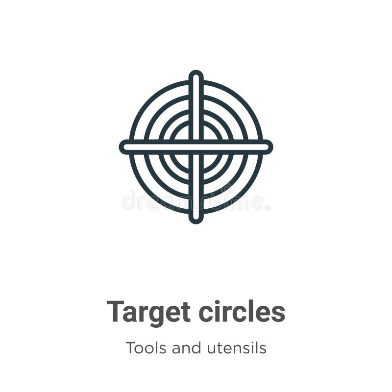 Two Circles Outline Vector Icon. Thin Line Black Two Circles Icon, Flat ...