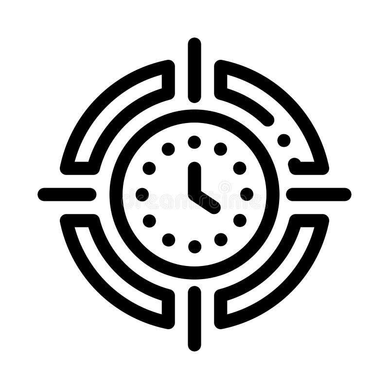 Target Clock Time Icon Vector Outline Illustration Stock Vector ...