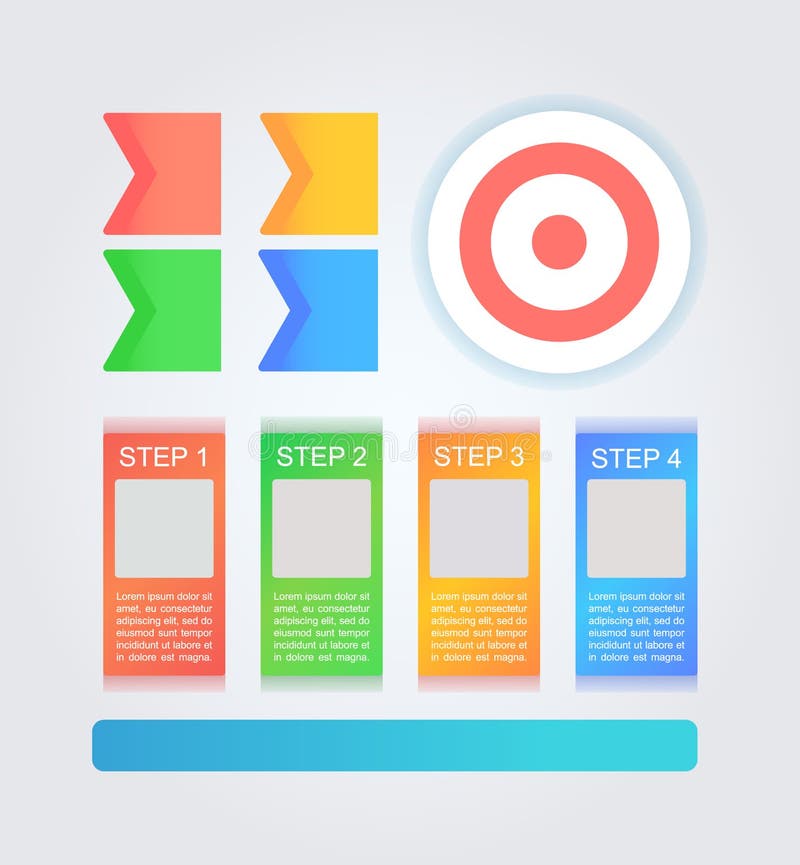 Target with Colorful Flags Infographic Chart Design Element Set Stock ...