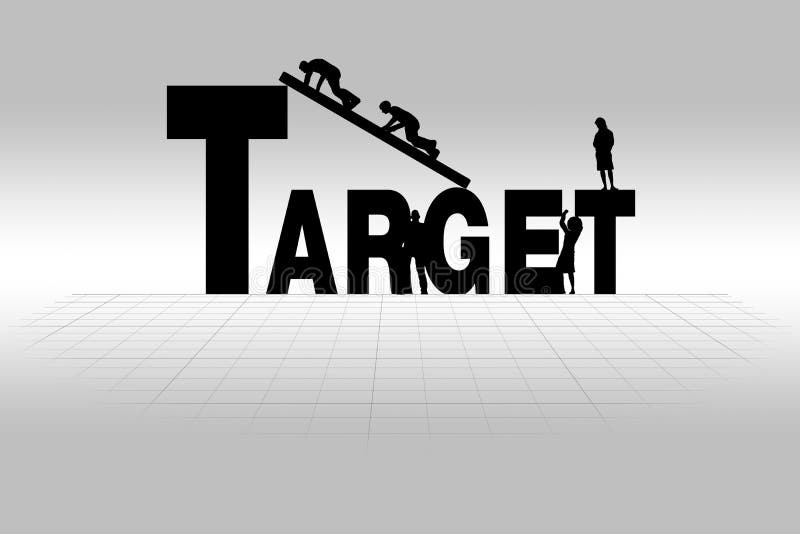 Target Concept Illustrated by Target Word in Silhouette Stock ...