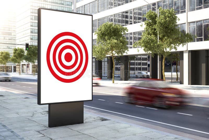 Target Concept Poster on the City Stock Image - Image of bulleye ...