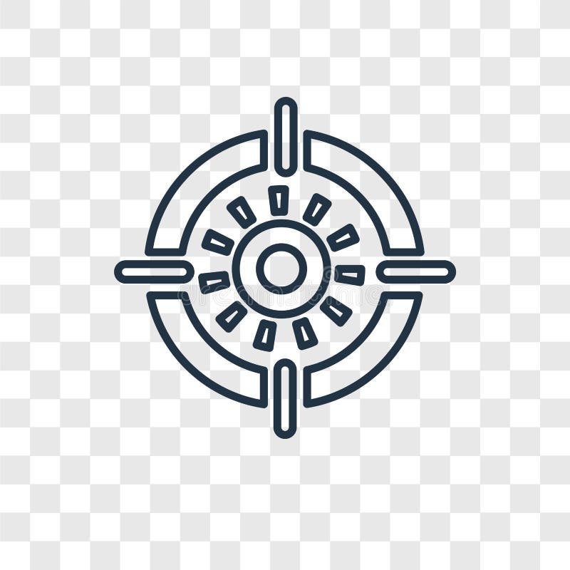 Target Concept Vector Linear Icon Isolated on Transparent Background ...