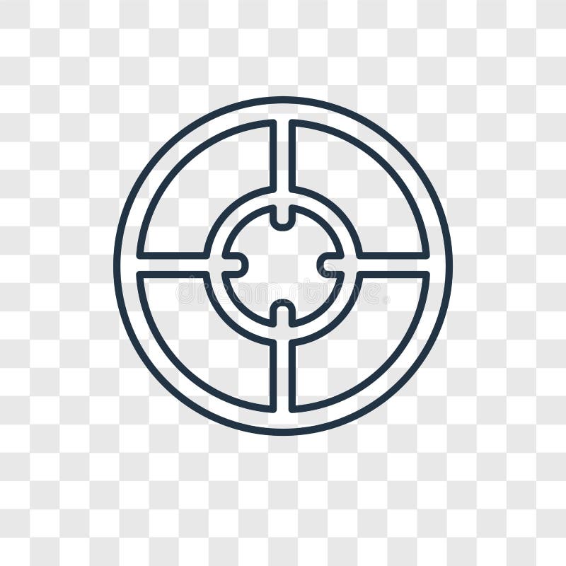 Target Concept Vector Linear Icon Isolated on Transparent Background ...