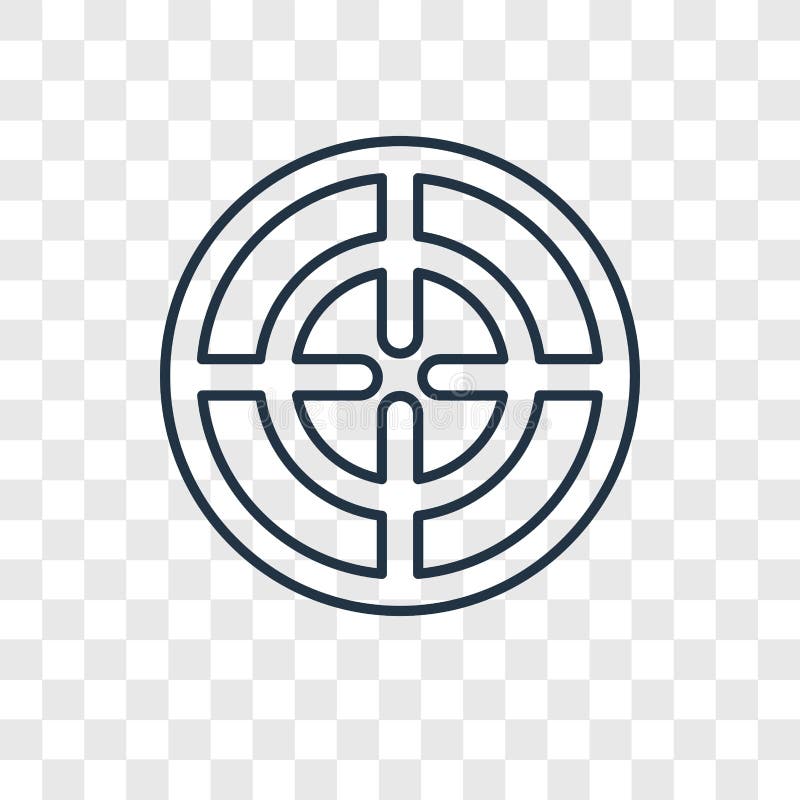 Target Concept Vector Linear Icon Isolated on Transparent Background ...