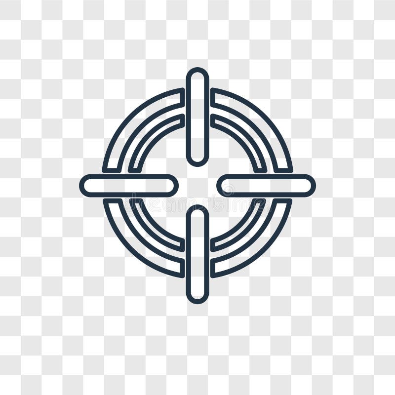 Target Concept Vector Linear Icon Isolated on Transparent Background ...