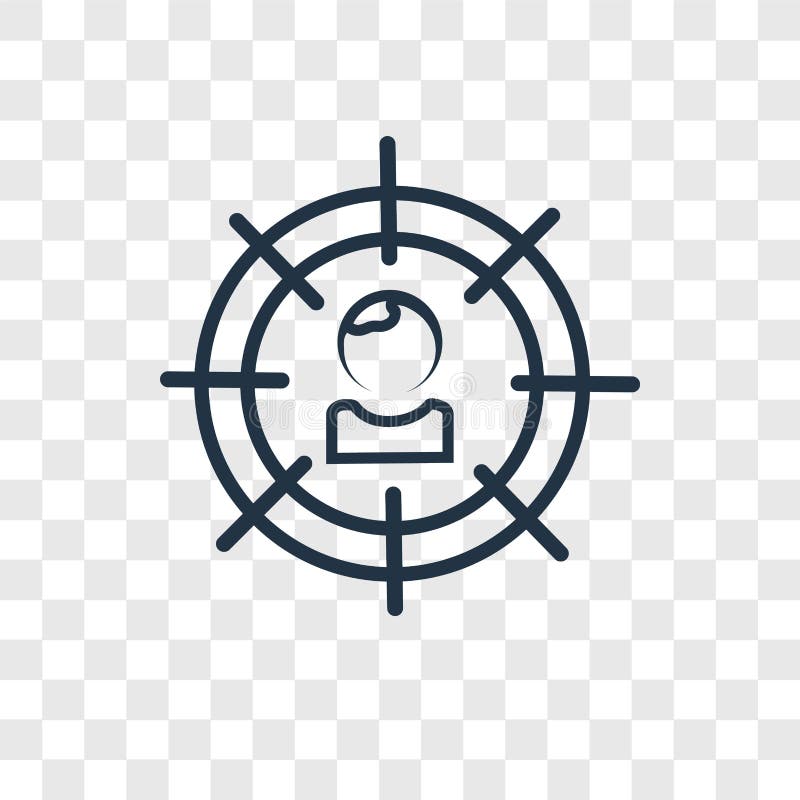 Target Concept Vector Linear Icon Isolated on Transparent Background ...