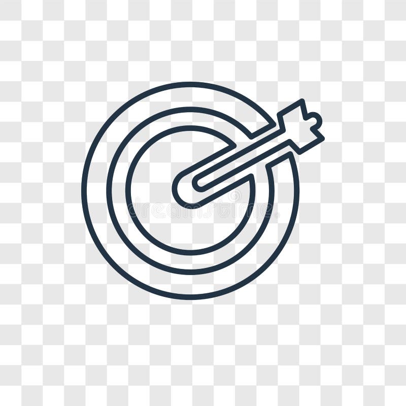 Target Concept Vector Linear Icon Isolated on Transparent Background ...