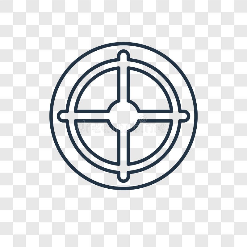 Target Concept Vector Linear Icon Isolated on Transparent Background ...