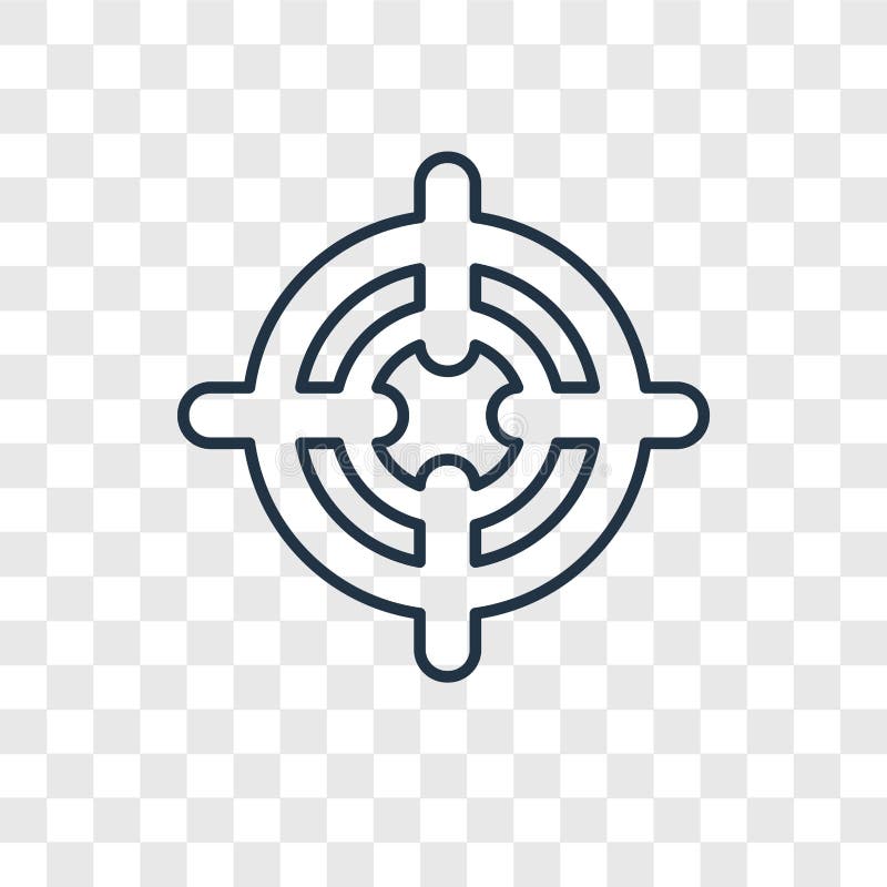 Target Concept Vector Linear Icon Isolated on Transparent Background ...